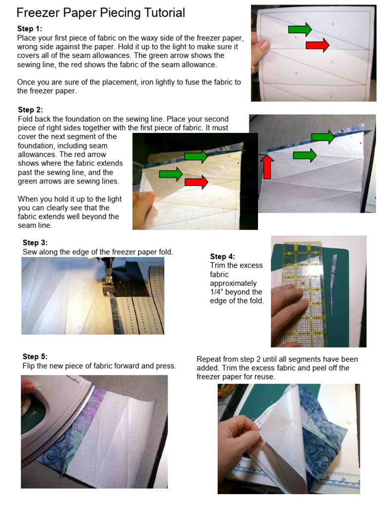 Freezer Paper Piecing Guide | PDF