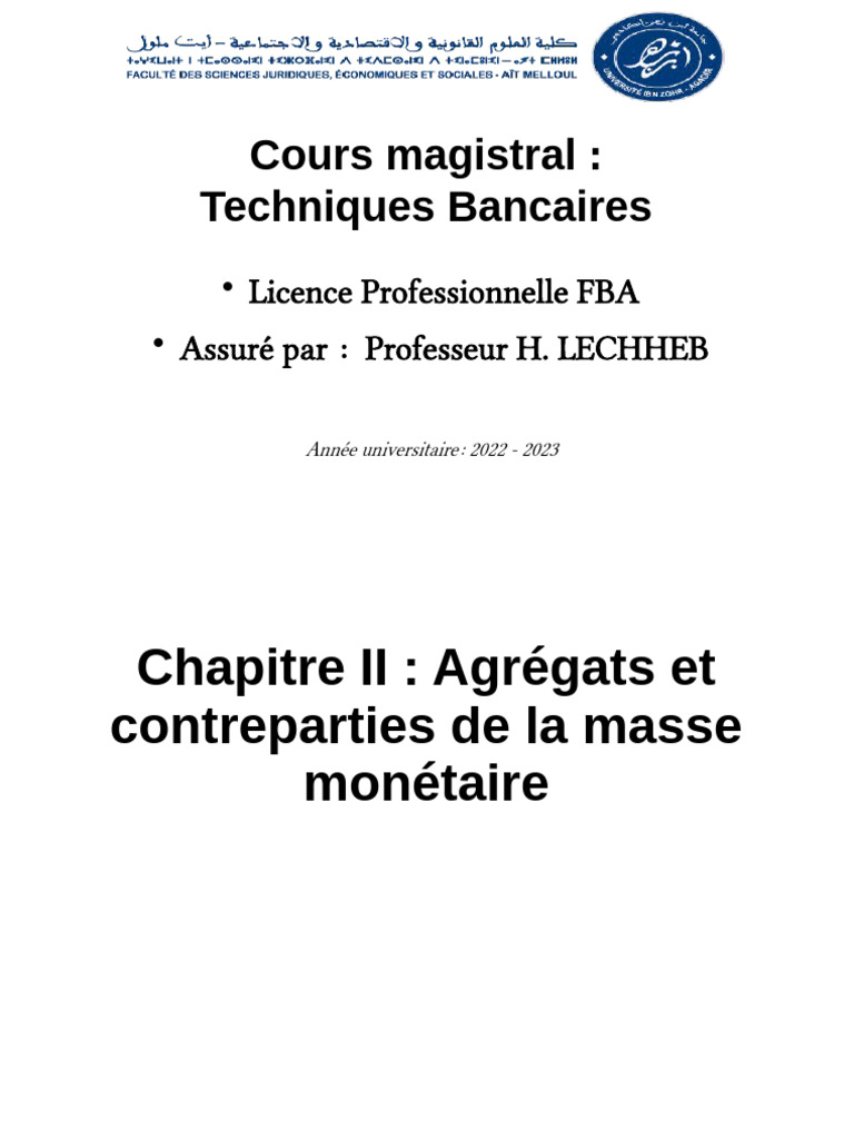 Seance 3 | PDF | Masse monétaire | Billet de trésorerie