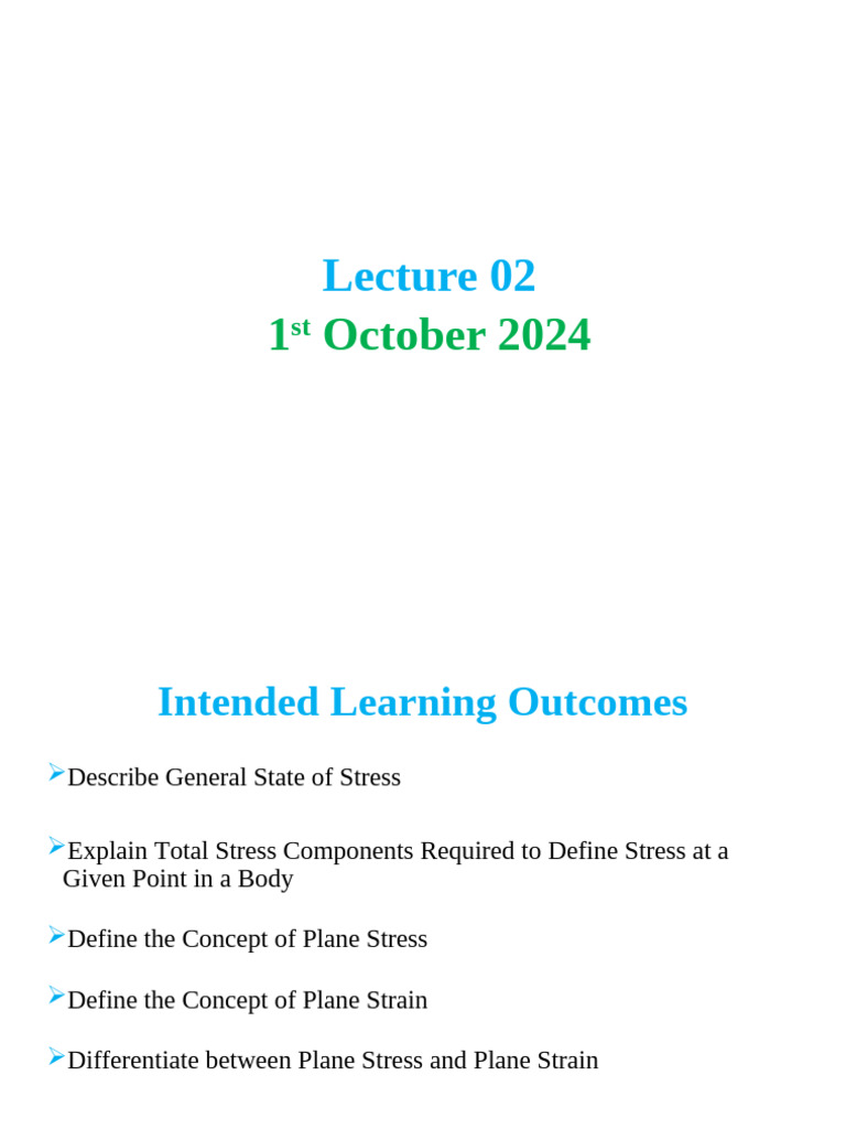 Lecture 02 | PDF | Stress (Mechanics) | Force Lecture 02 | PDF | Stress (Mechanics) | Force