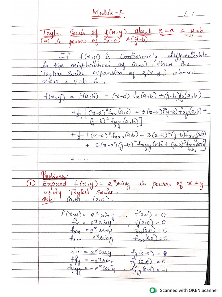 Taylor's Series | PDF