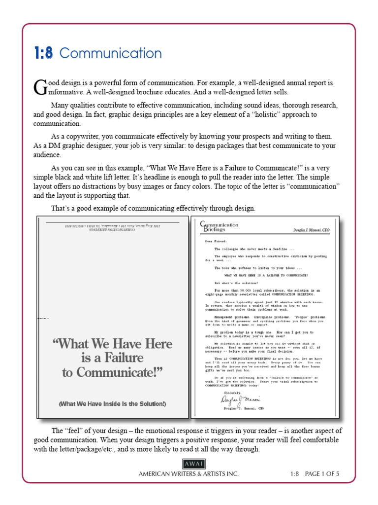 01-08 Communication | PDF | Communication | Human Communication