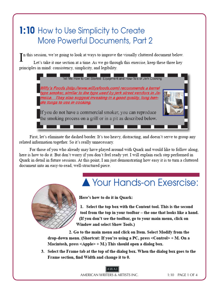 01-10 How to Use Simplicity to Create More Powerful Document – Part 2 | PDF | Menu (Computing ...
