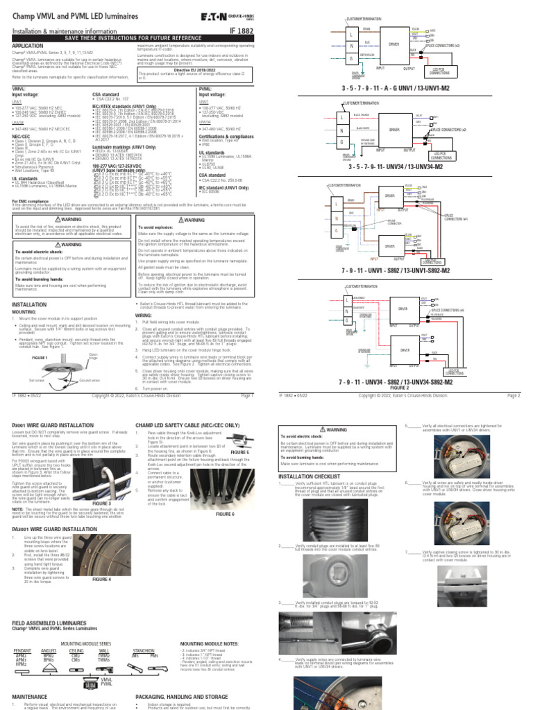 crouse-hinds-if1882-instruction-sheet | PDF | Electrical Connector | Screw
