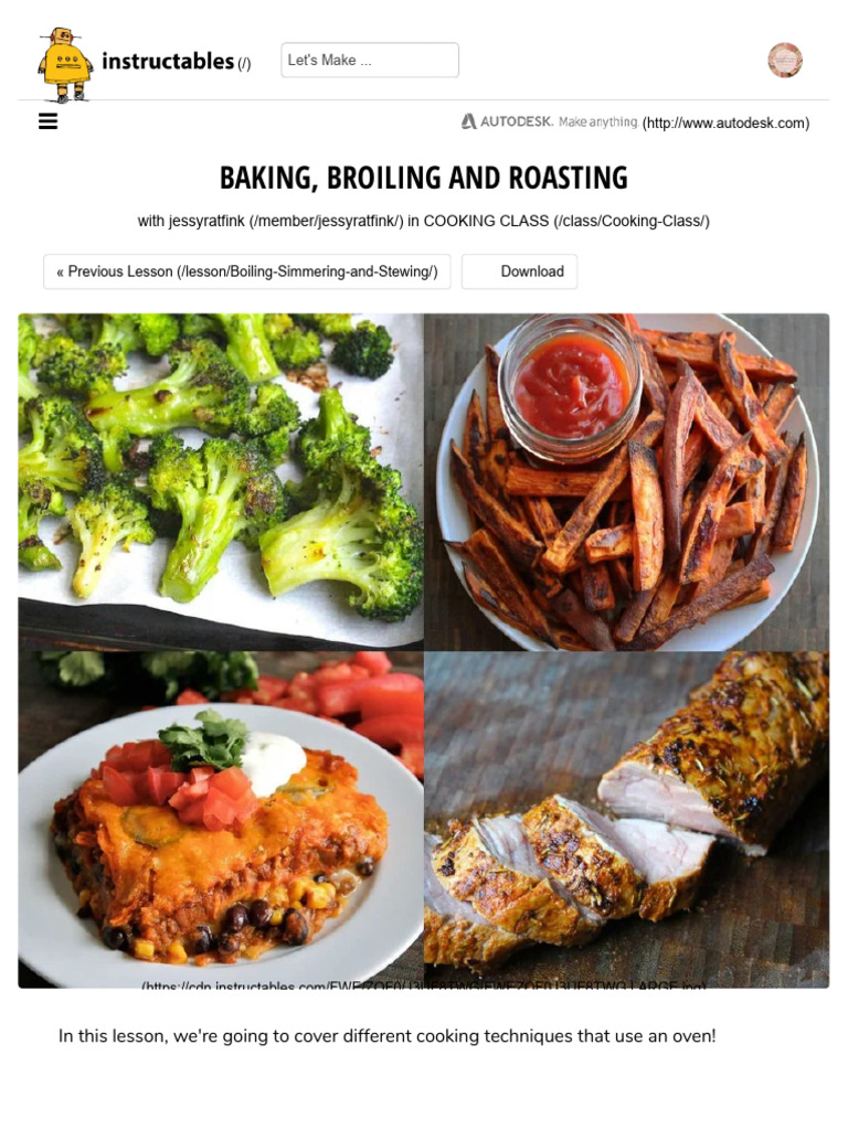 Baking, Broiling and Roasting | PDF | Grilling | Baking