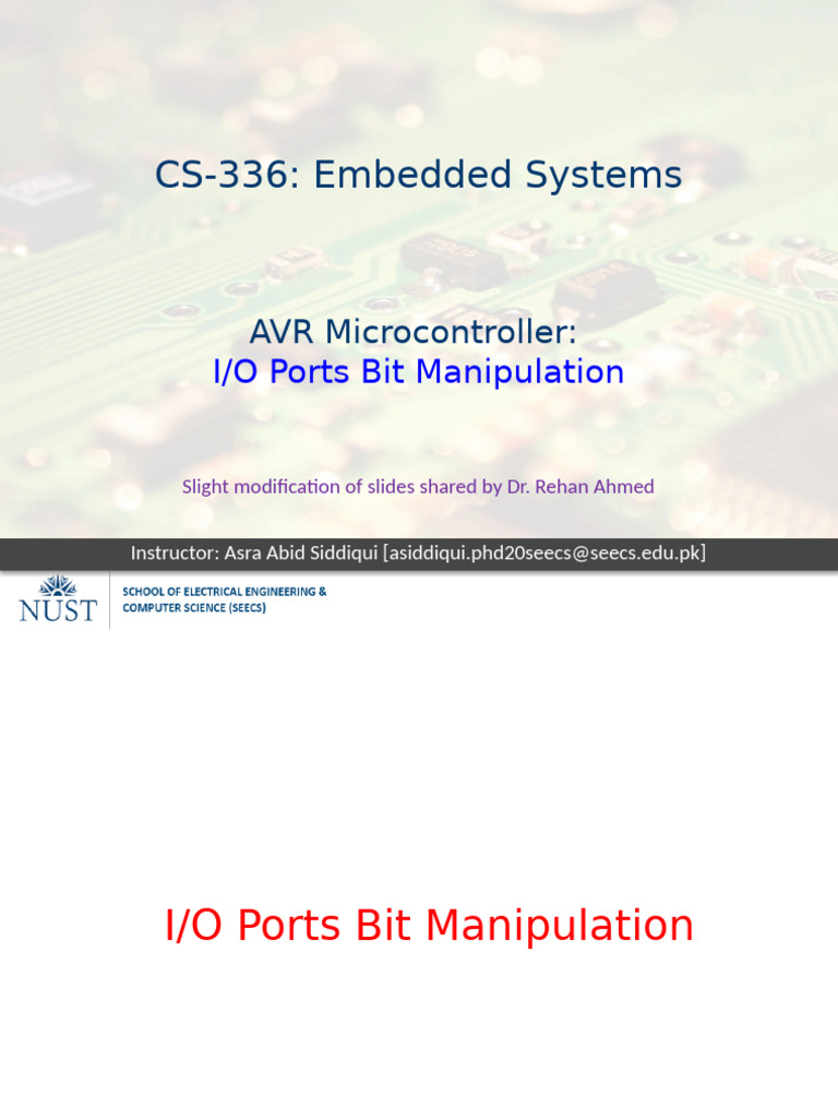 L12-IO Port Programming - Bit Manipulation | PDF | Central Processing Unit | Computing