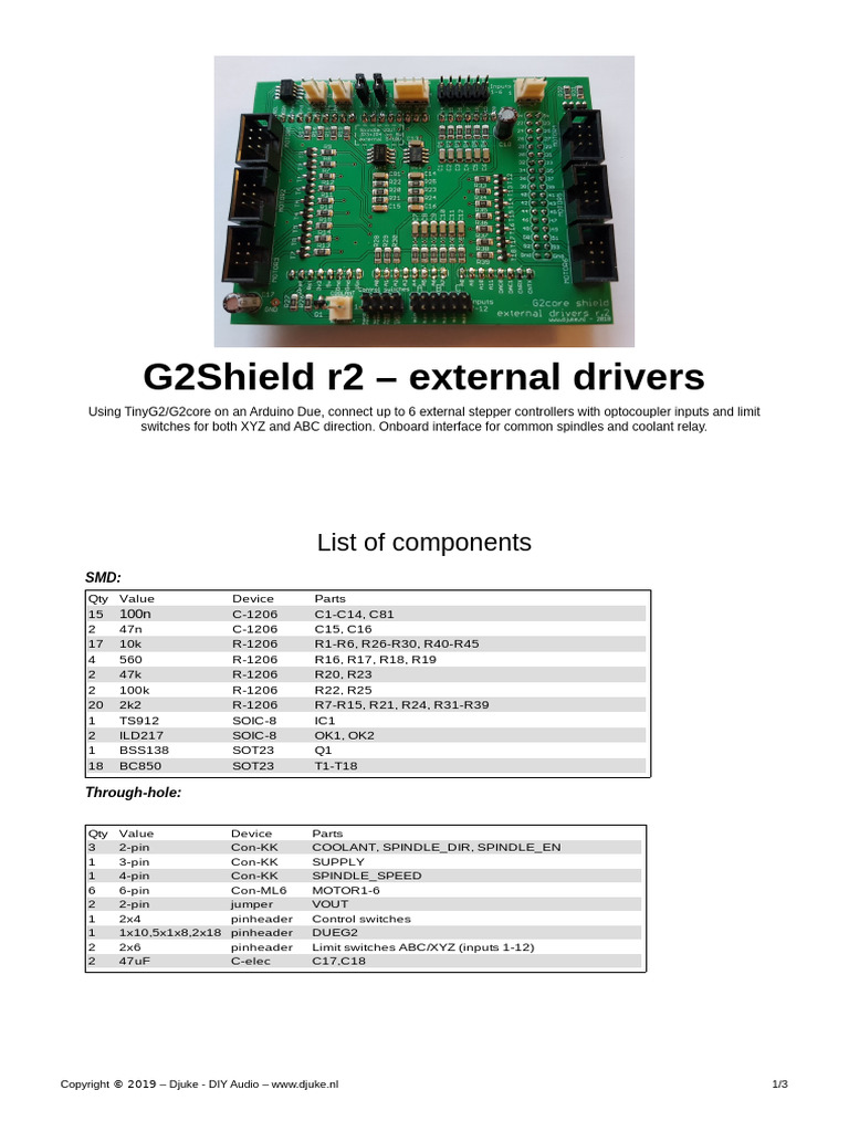 G2Shield_external_r2_mounting_instructions | PDF | Arduino | Electrical Components