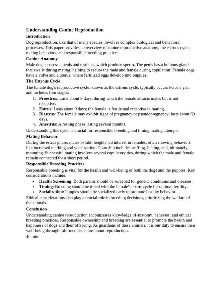 Dog Reproduction | PDF | Wellness | Science & Mathematics