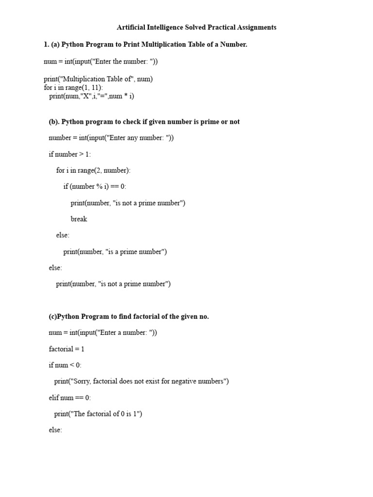 AI Practical Assignments | PDF | Algorithms | Applied Mathematics