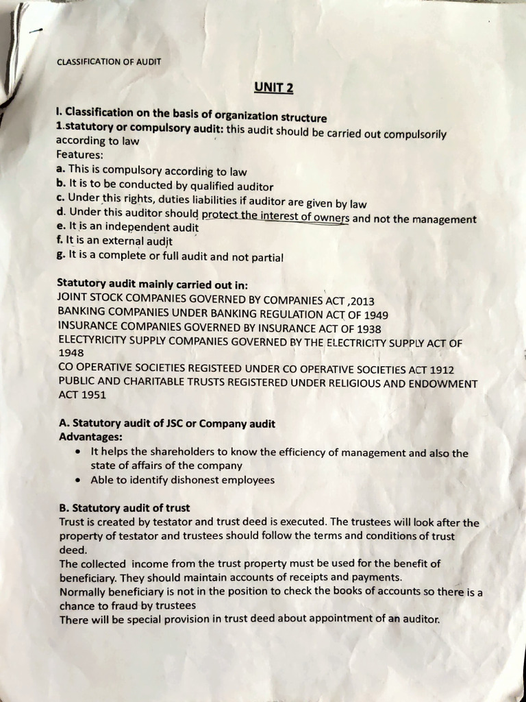 unit 2 , audit | PDF | Audit | Internal Audit
