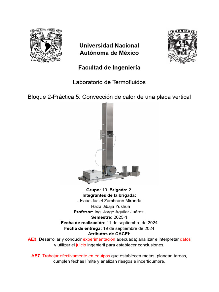 HazaYushua ZambranoIsaac Practica 6 Bloque2 LTF | PDF | Convección | Turbulencia