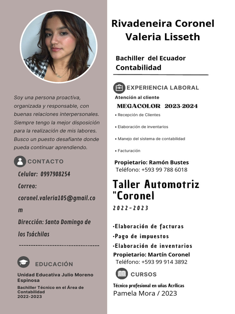 Cv. Valeria Rivadeneira | PDF