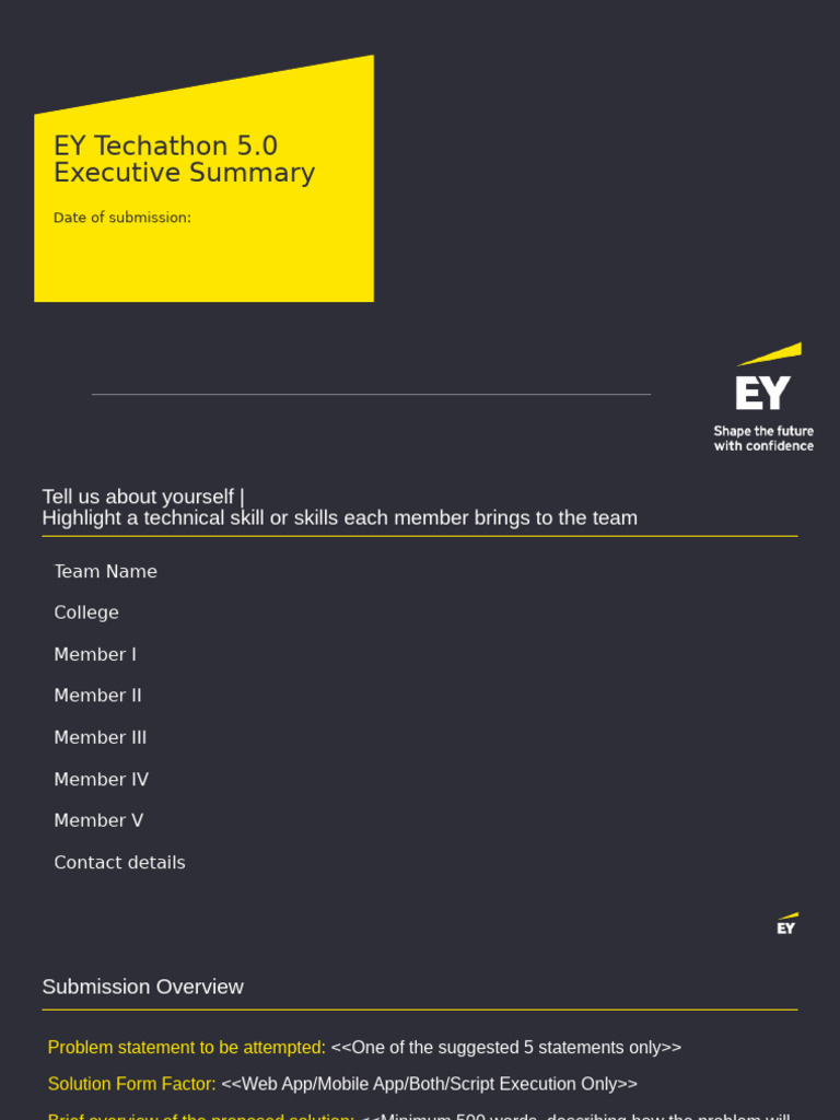 Techathon Executive Summary Submission Template | PDF