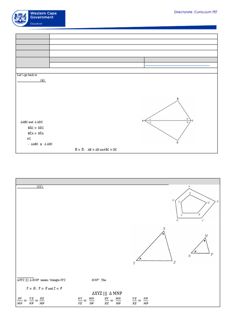 Mathematics Grade 12 Term 1 Week 5-2021 | PDF | Geometric Shapes ...