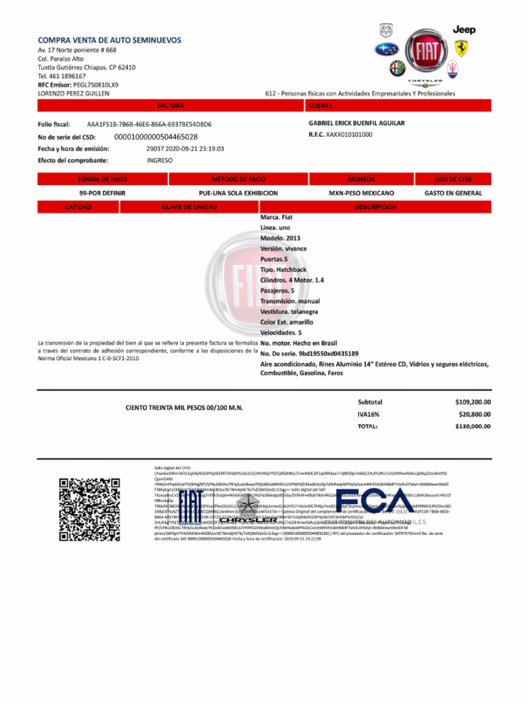 Refactura Fiat | PDF