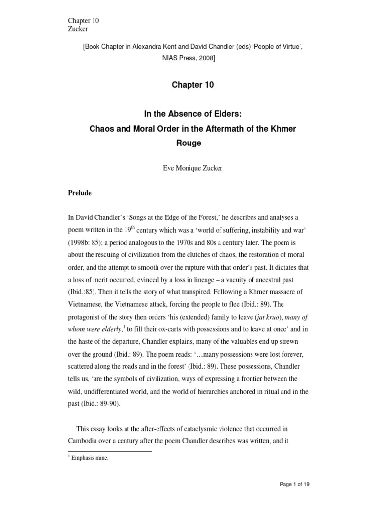 In The Absence of Elders Chaos and Moral | PDF | Democratic Kampuchea ...