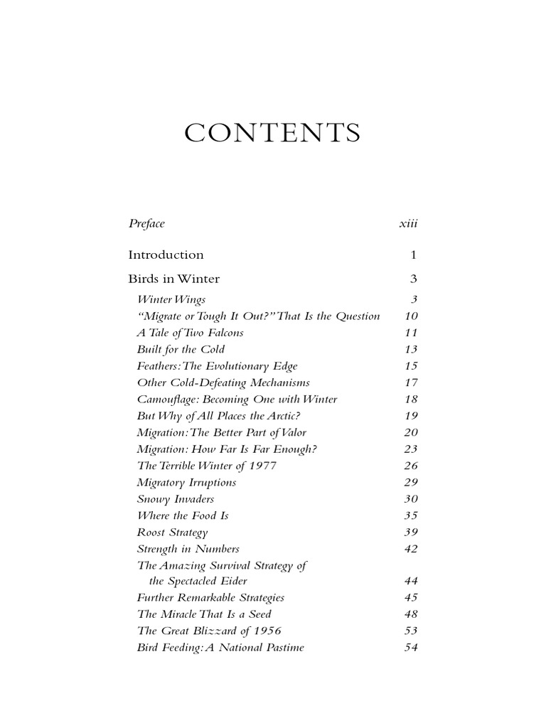 The Courage of Birds: Table of Contents | PDF