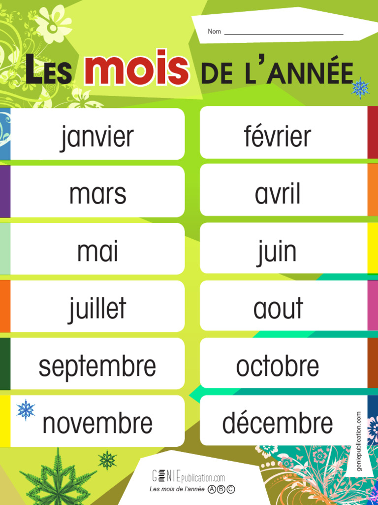 Affiche Des Mois De L'année Mois De L Année Vectores, Ilustraciones