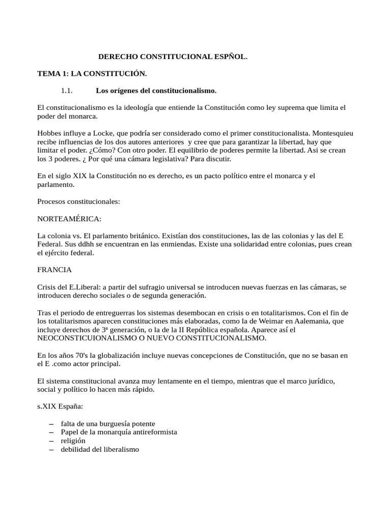 Fundamentos del Derecho Constitucional Español | PDF | Cortes Generales ...