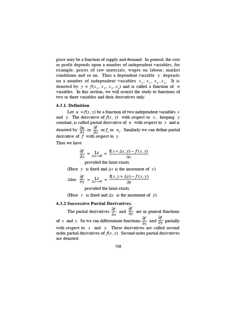 8. Partial Differentiation | PDF | Derivative | Function (Mathematics)