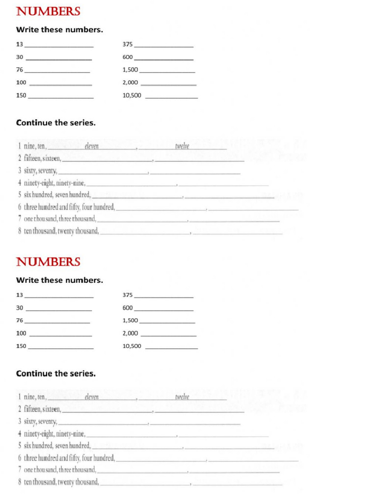 Numbers | PDF