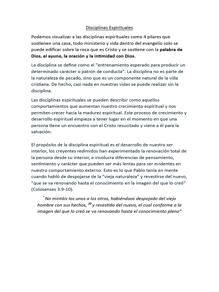 Disciplinas Espirituales Cristianas | PDF | Dios | Salvación