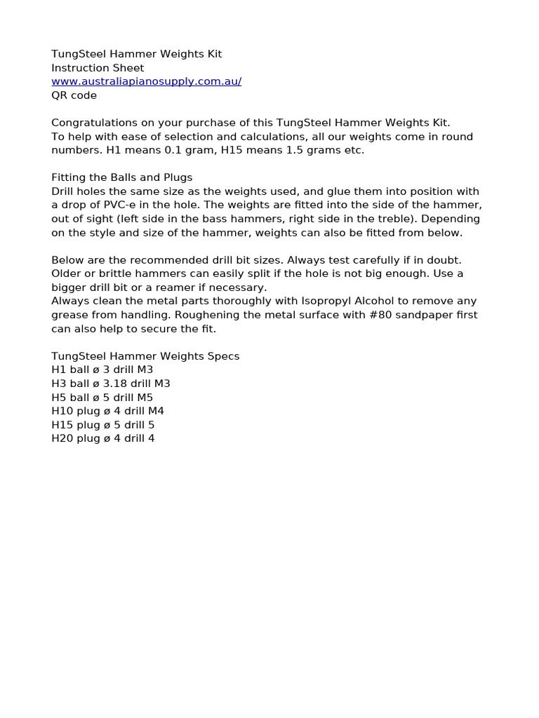 Raw Text For Designer - HAMMER KITS | PDF