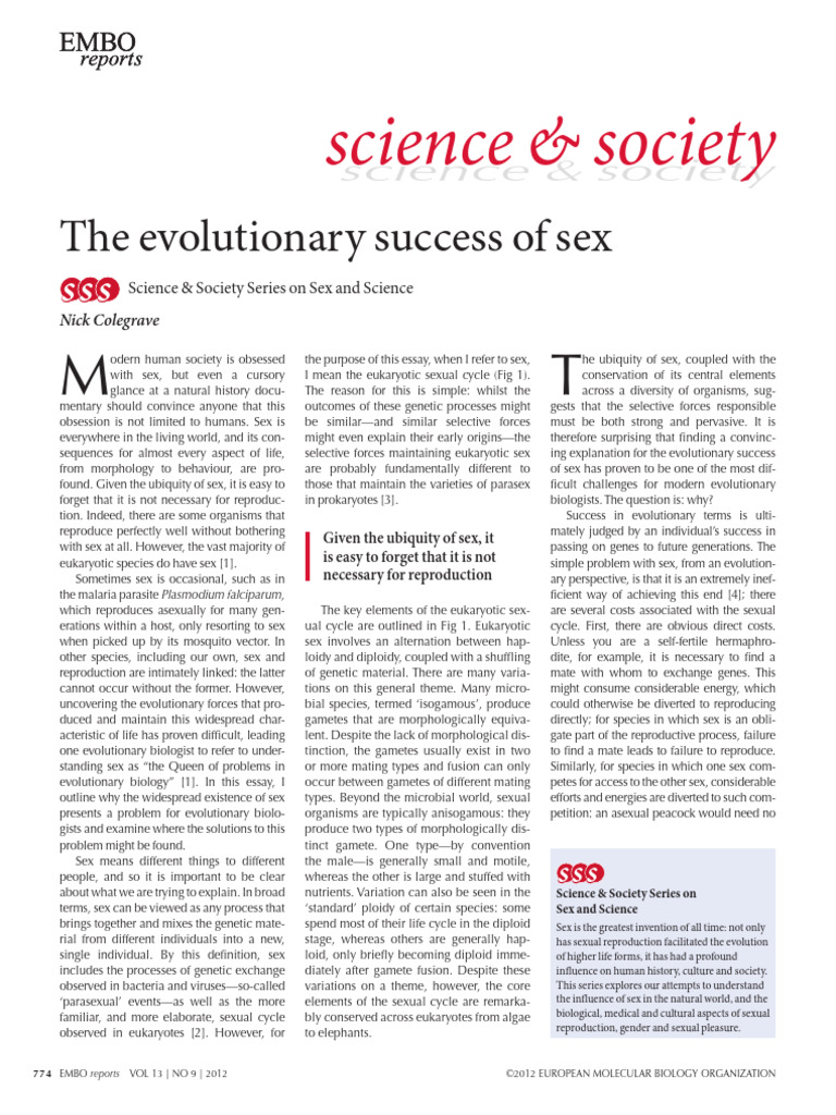 The Evolutionary Success of Sex | PDF | Ploidy | Reproduction