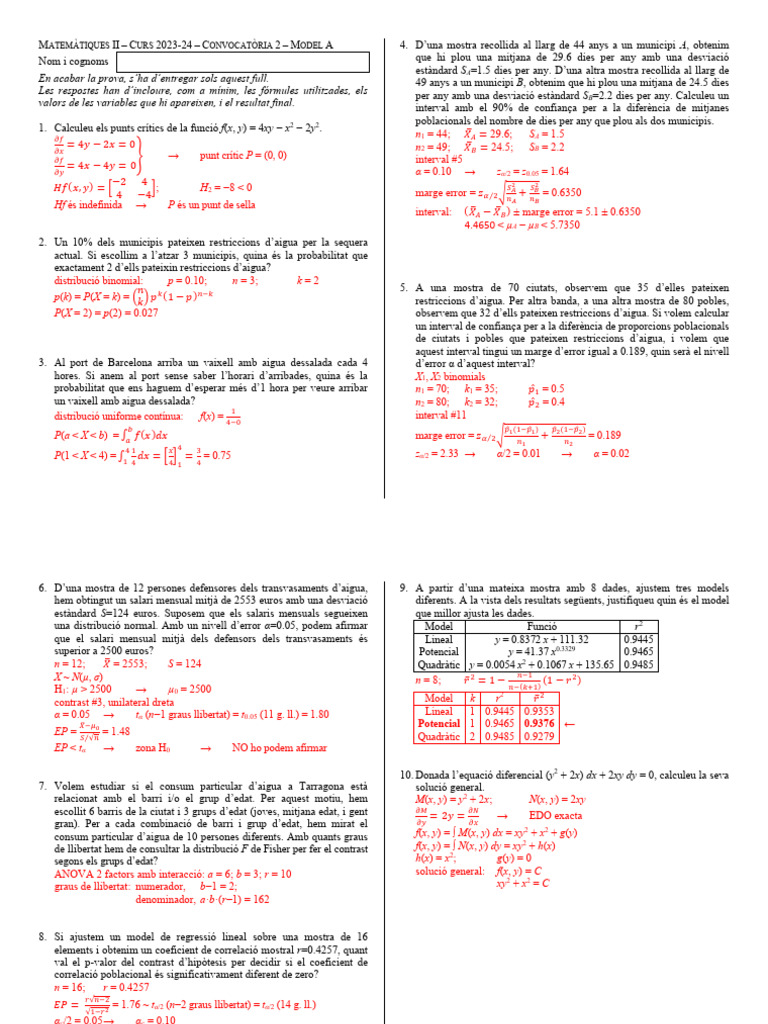 Examen M2 2023-24 c2 - Solucions | PDF
