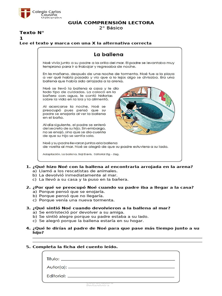 Guía de Comprensión Lectora 2° Básico | PDF