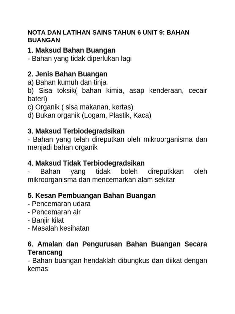 Latihan Bahan Buangan | PDF