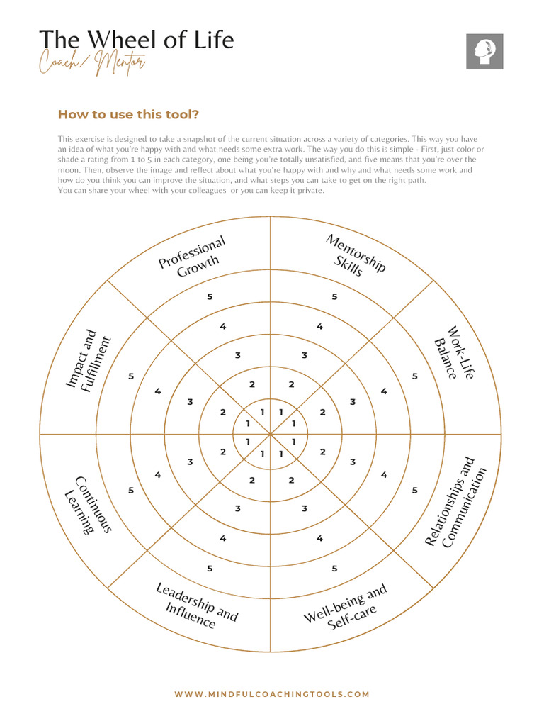 Wheel of Life Self-Assessment Tool | PDF