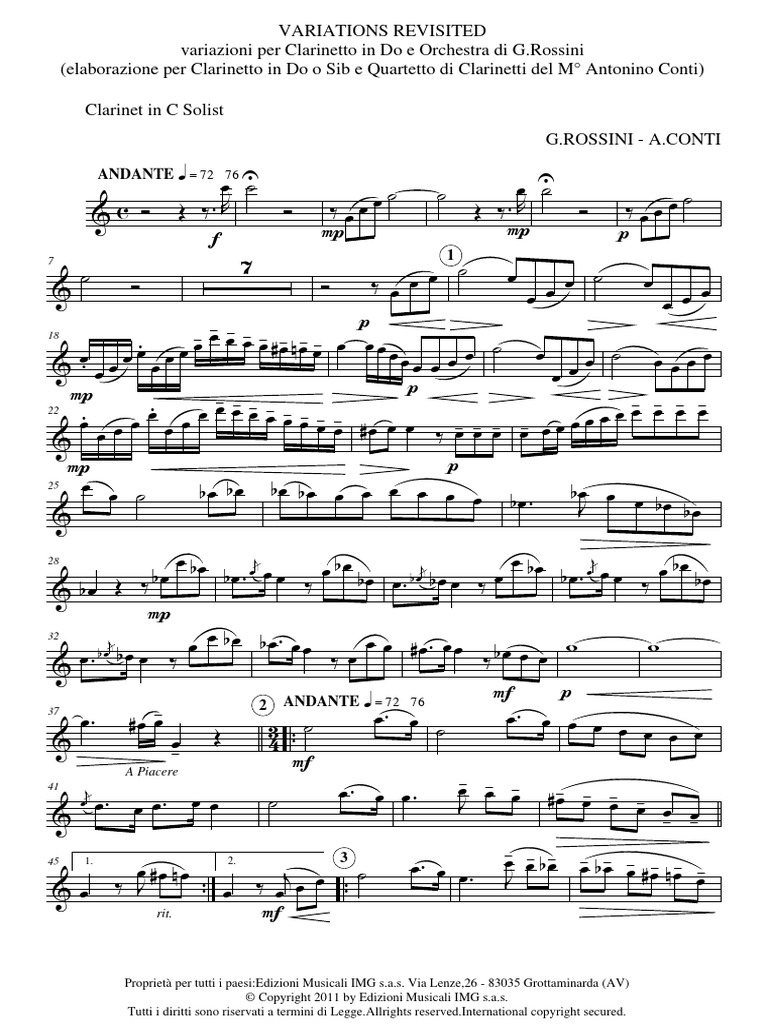 Variations Revisited - Score - Clarinet in C Solist | PDF