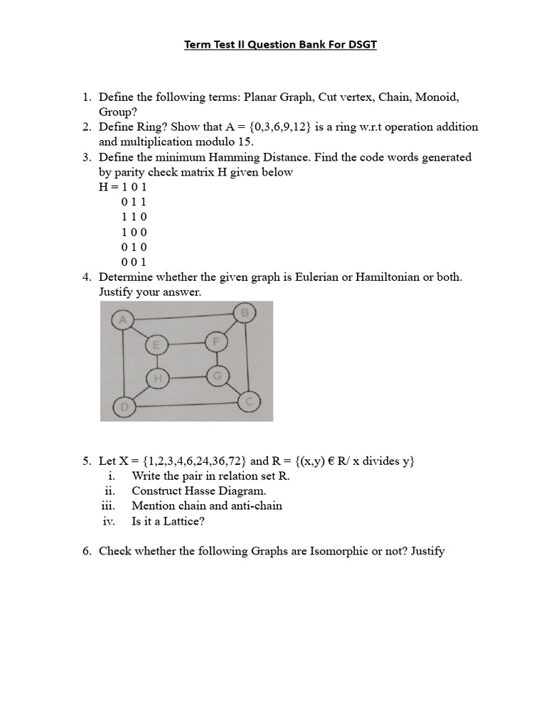 DSGT Question Bank | PDF