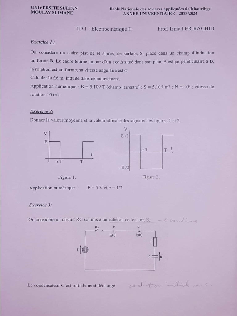 TD1 Electrocinétique2 | PDF