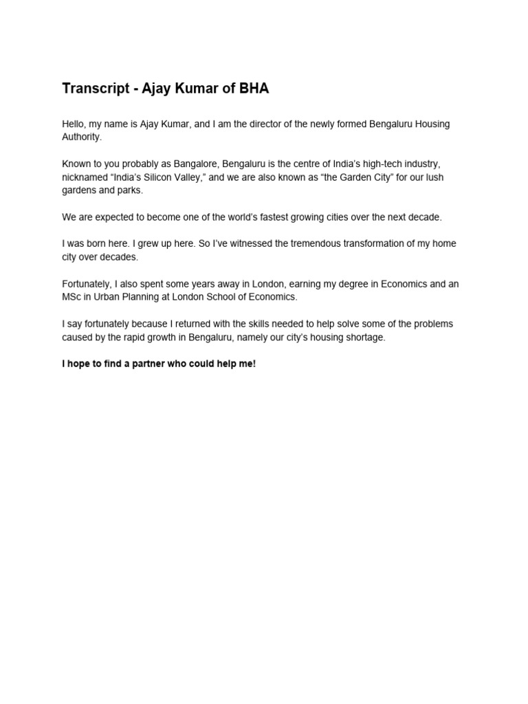 Transcript Ajay Kumar of BHA | PDF | Art