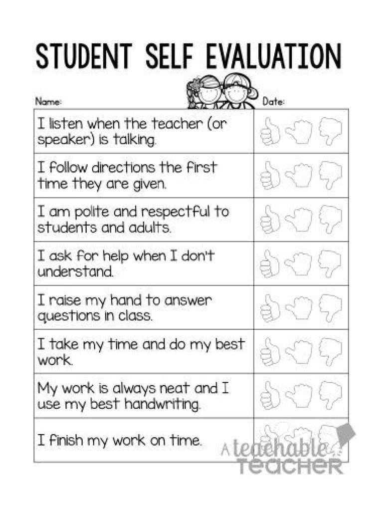 Student Self Evaluation | PDF