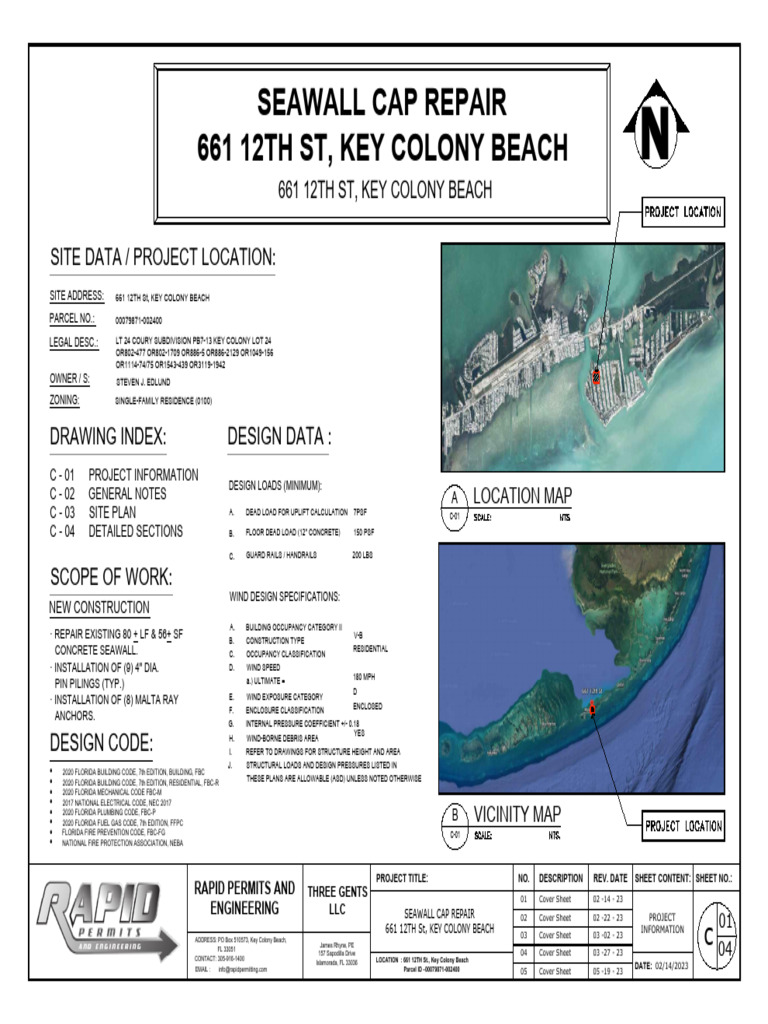 Seawall Cap Repair Project Details | PDF | Specification (Technical ...