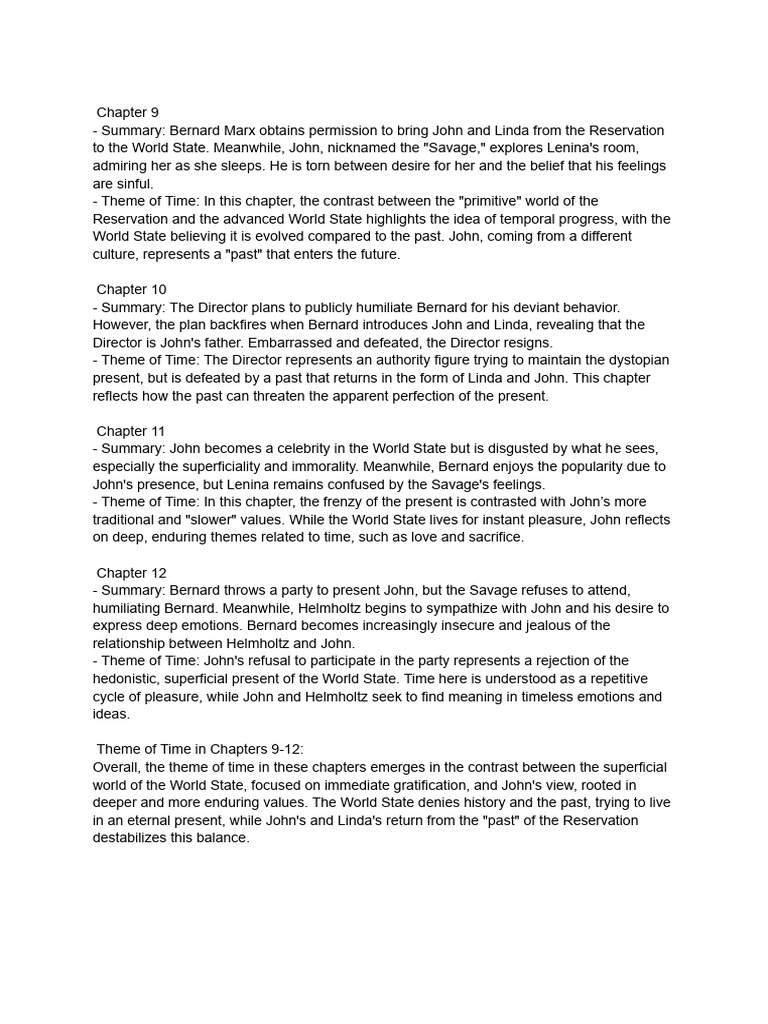 Cap 9,10,11,12 Brave New World | PDF | Pleasure | Social Psychology