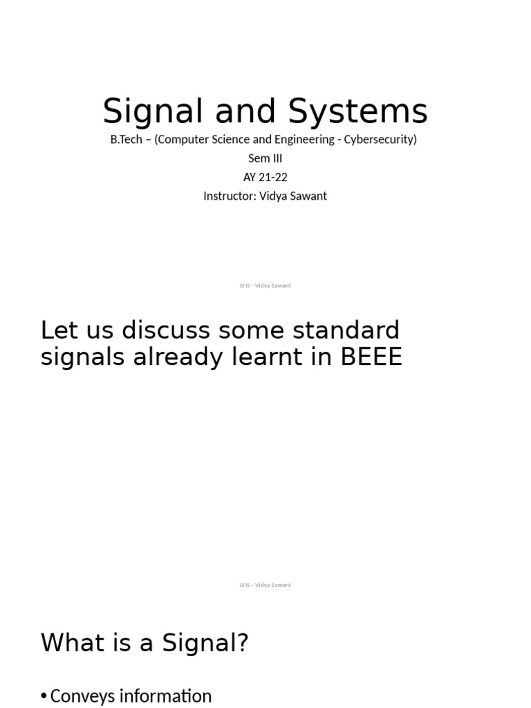 Unit 1 Signals (21 22) | PDF | Telecommunications Engineering | Signal ...