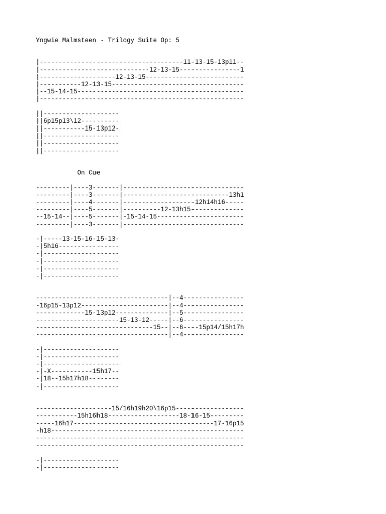 Yngwie Malmsteen Trilogy Suite Tab | PDF | Irish Musical Instruments ...