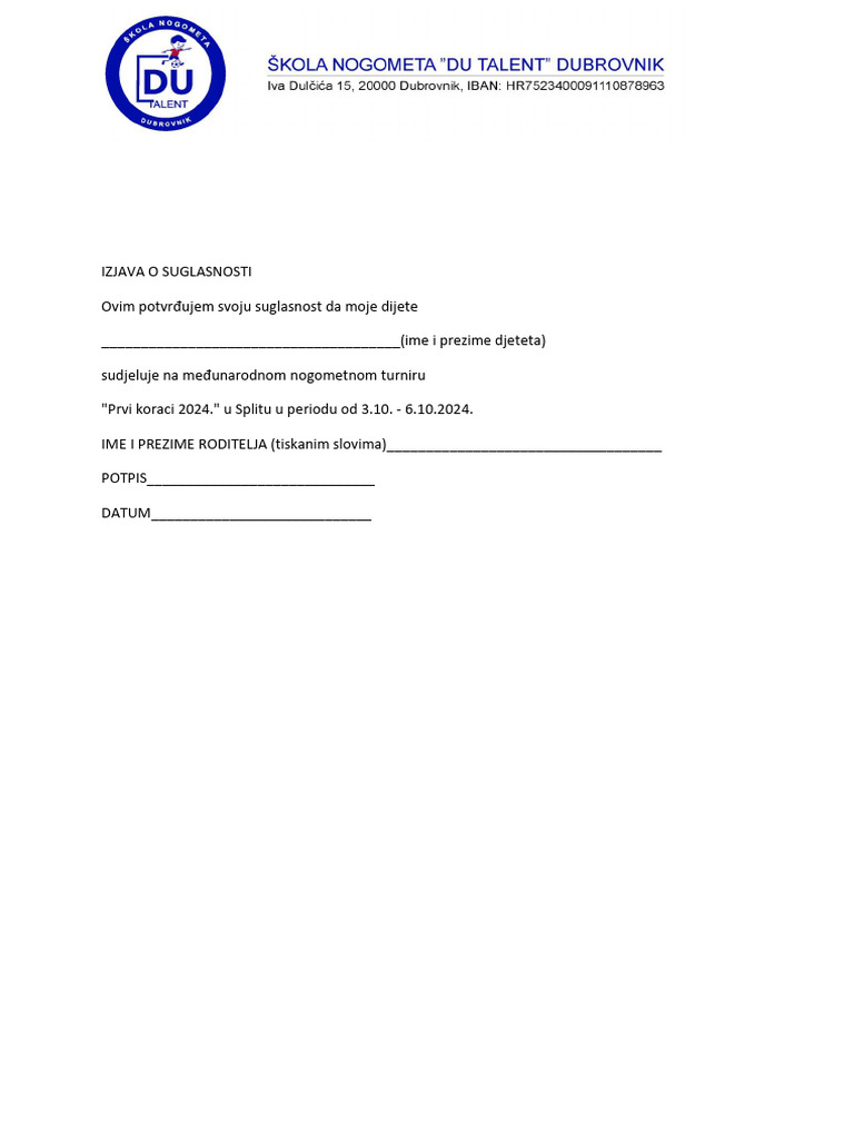 Izjava o Suglasnosti | PDF