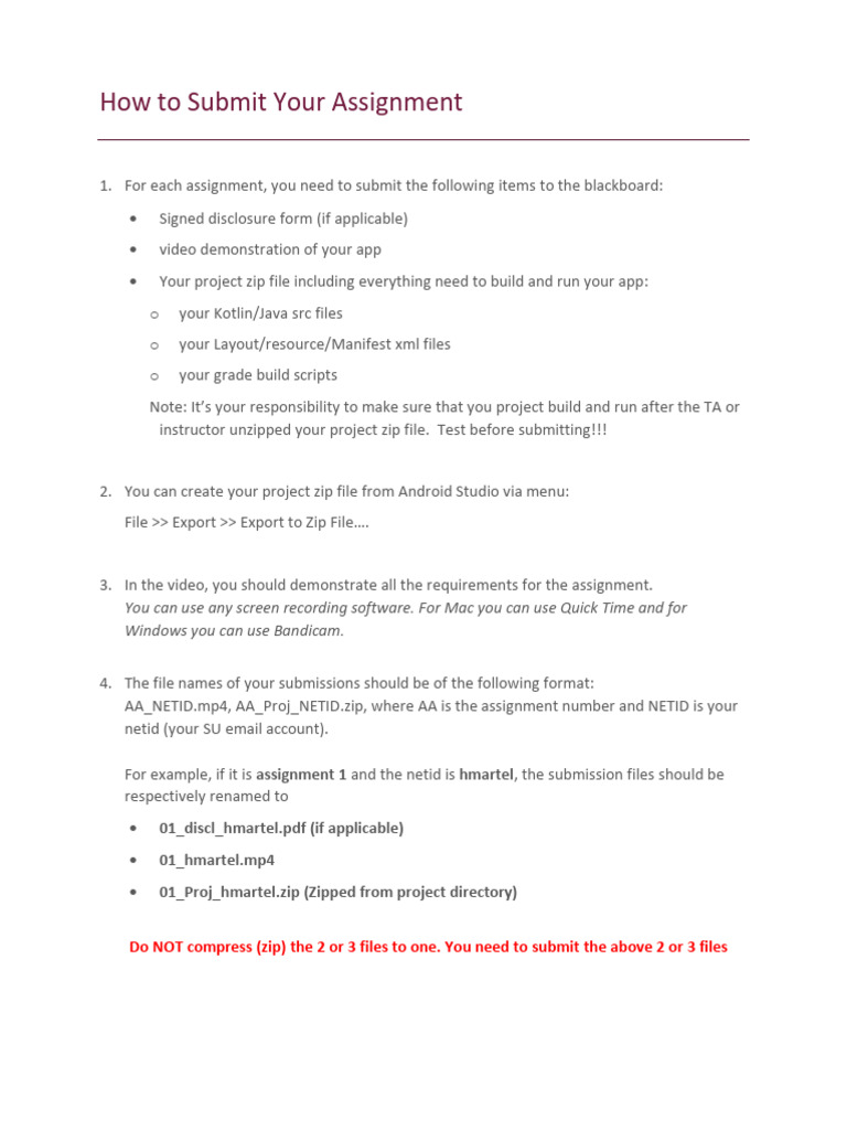 How To Submit Your Assignment | PDF