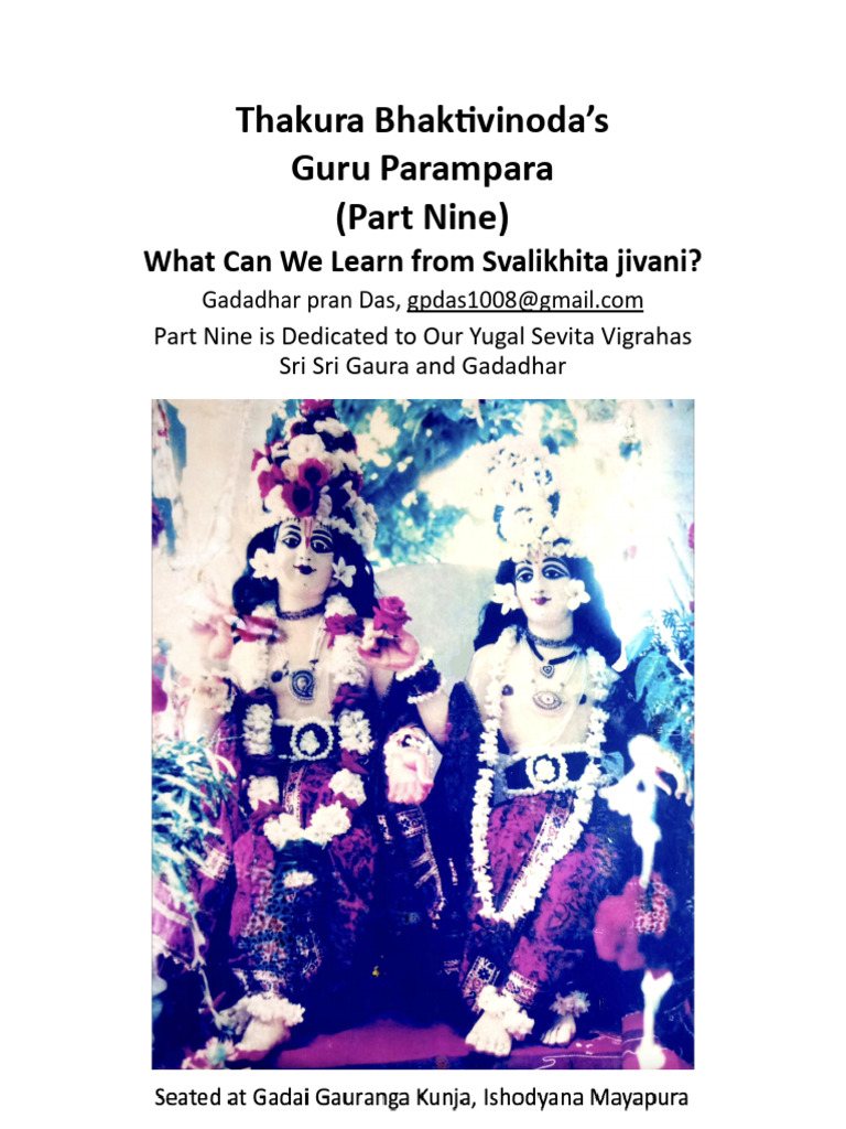 Thakura Bhaktivinoda's 9 Guru Parampara Part | PDF | Vaishnavism | Indian Religions