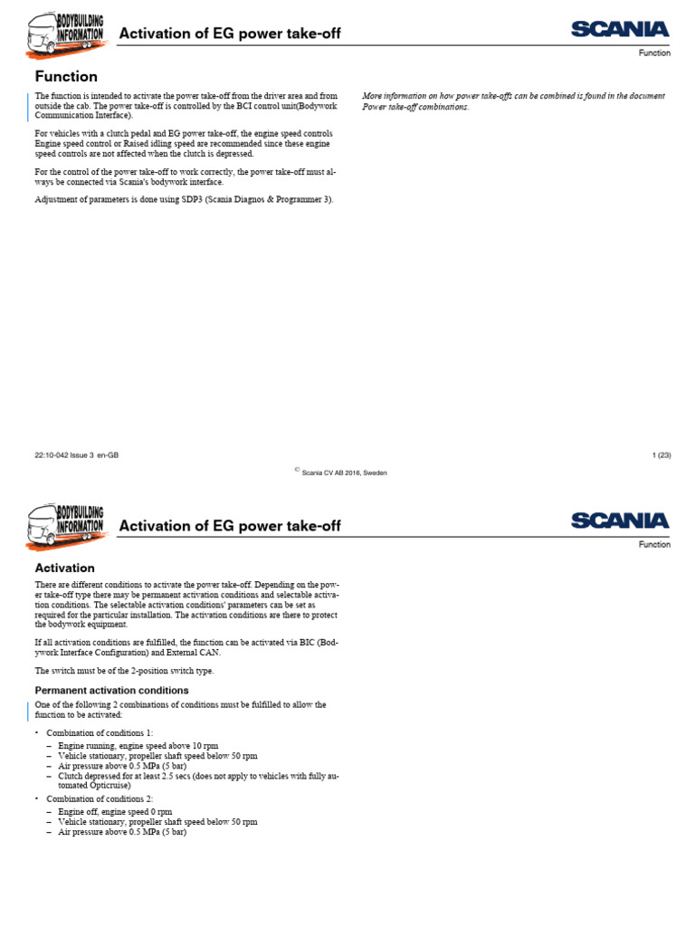 Scania Pto Bwm_eg | PDF | Manual Transmission | Automatic Transmission