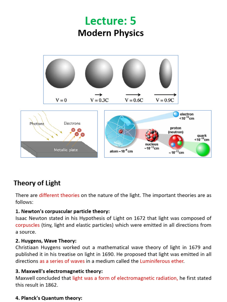 Lecture 5 Modern Physics | PDF | Photoelectric Effect | Light