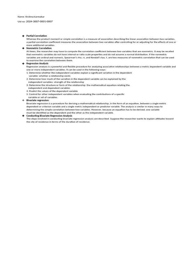RM17 | PDF | Dependent And Independent Variables | Regression Analysis