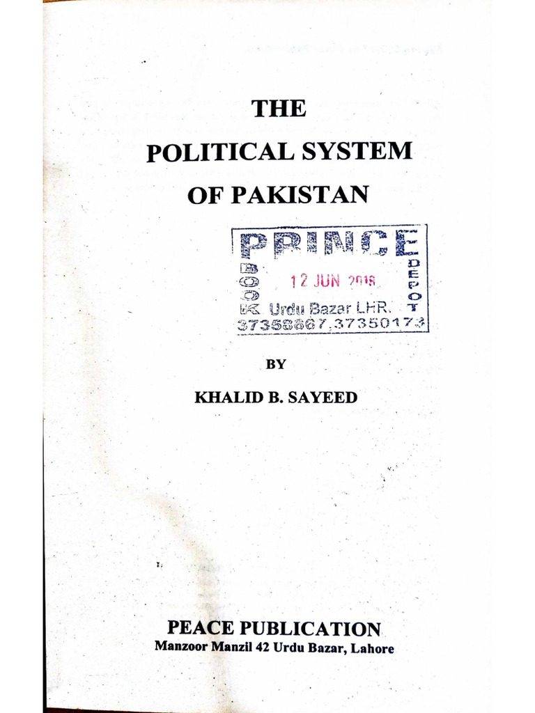 The Political System of Pakistan by Khalid Bin Saeed | PDF