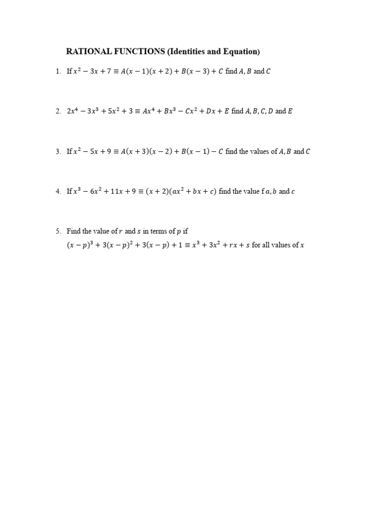 Rational Functions | PDF