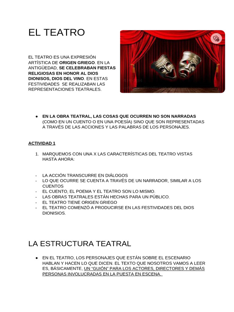 INTRODUCCIÓN AL TEATRO | PDF | Teatro