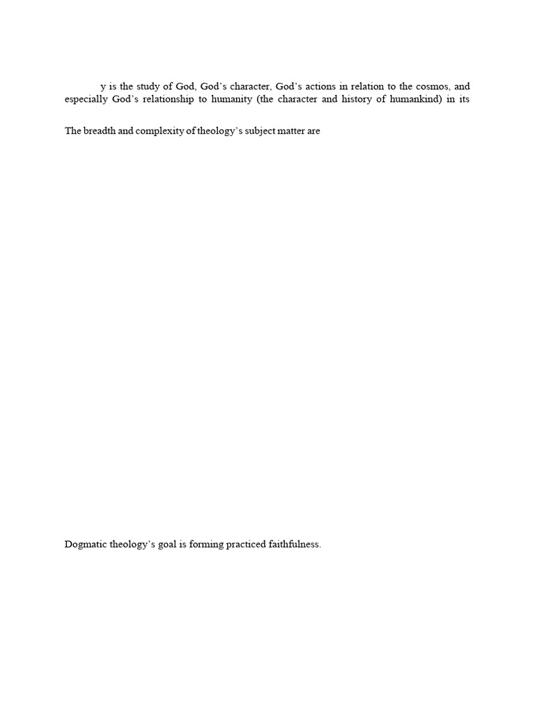 Chapter 1- Theology | PDF | Theology | Bible